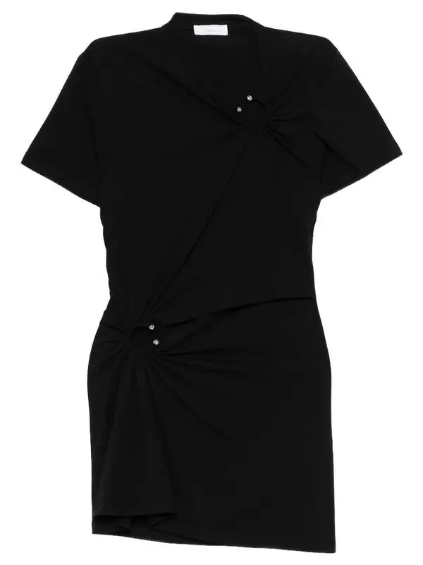 Rabanne Cotton Dress With Ring Detail - Black
