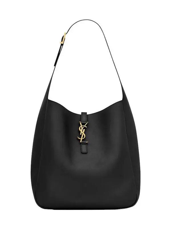 Saint Laurent Le 5 À 7 Large Soft Hammered Leather Shoulder Bag - Black