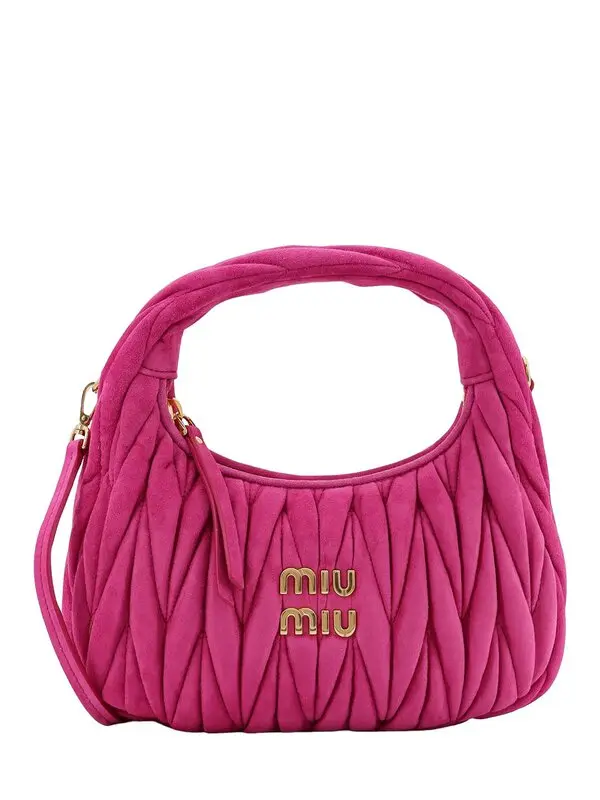 Miu Miu Wander Matelasse Suede Shoulder Bag - Multicolor