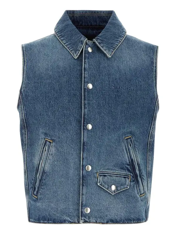 Givenchy Sleeveless Denim Jacket - Blue