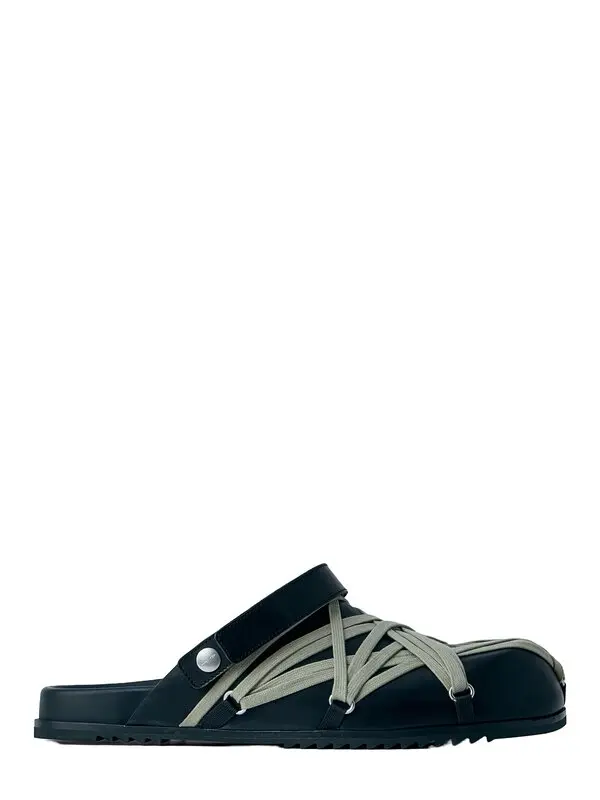Rick Owens Megalace Mule Granola Flats - Black