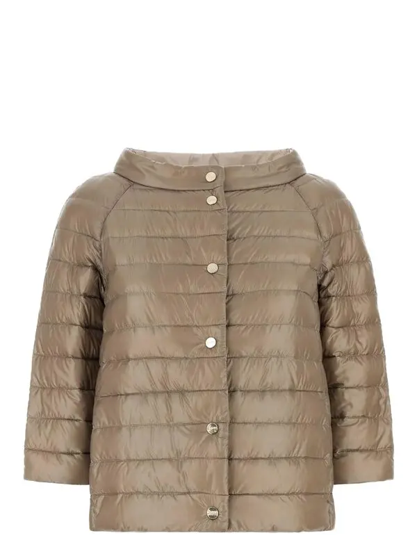 Herno Cappuccino Nylon Reversible Down Jacket - Brown