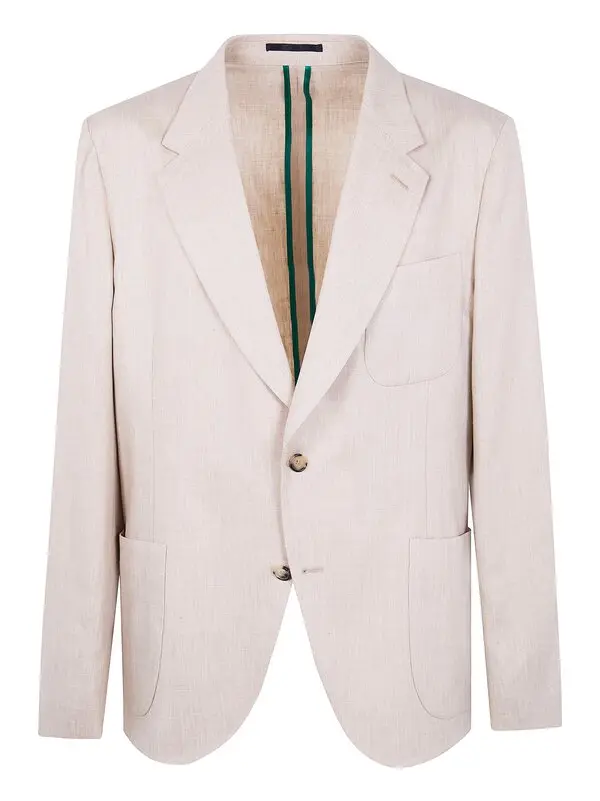 Paul Smith Tailored Linen Wool Blend Jacket - Brown