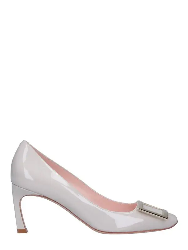 ROGER VIVIER Patent Trumpette Pumps With Metal Buckle - White