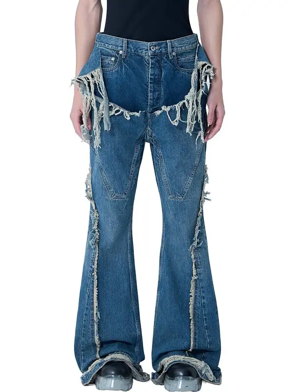 Rick Owens Slivered Bootcut Jeans - Blue