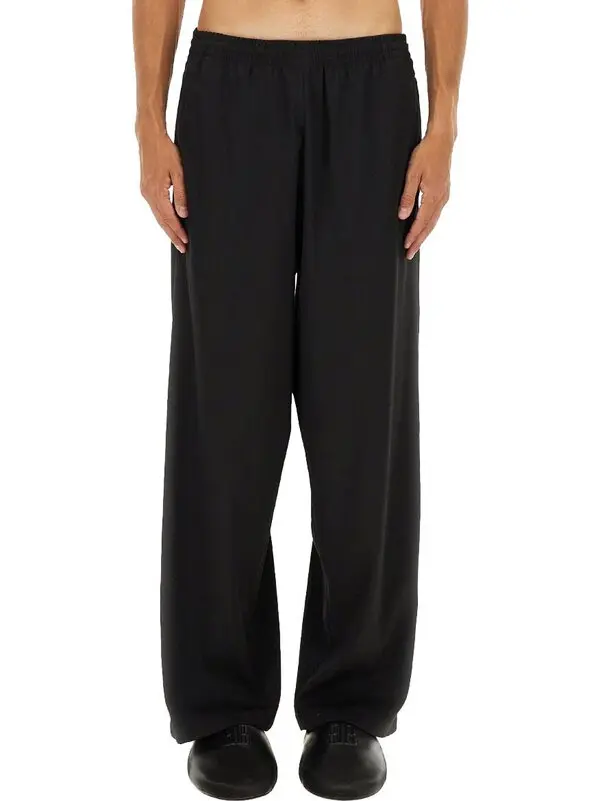 Balenciaga Stretch Wool Trousers - Black