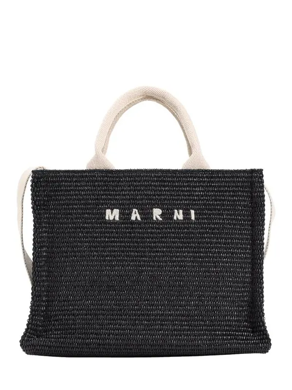 Marni Raffia East-west Tote Bag - Black