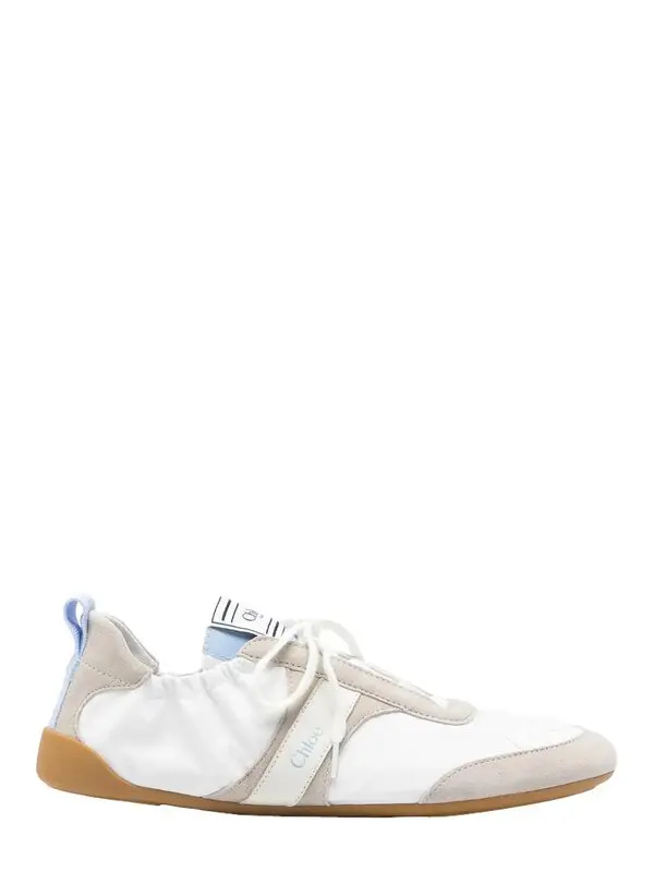Chloé Paneled Lace-up Sneakers - White