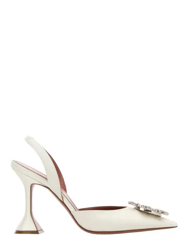 Amina Muaddi Begum Sling Pumps - White