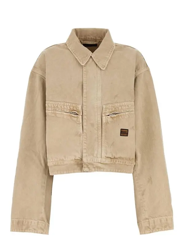 Balenciaga Beige Denim Jacket - Brown