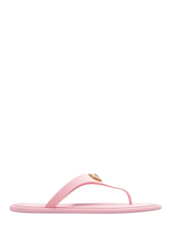 Versace Rubber Flip-flops With Gold-tone Hardware - Pink