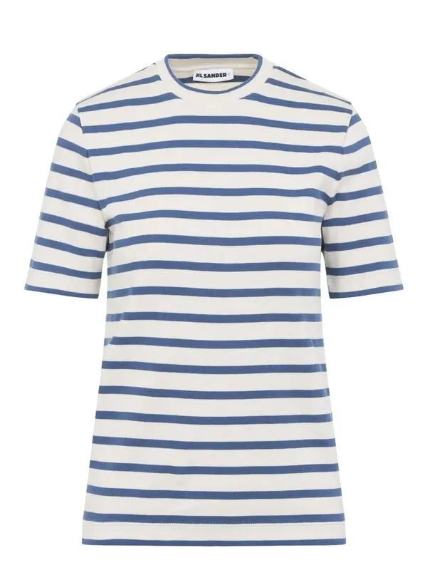 JIL SANDER Striped Cotton T-shirt - Multicolor