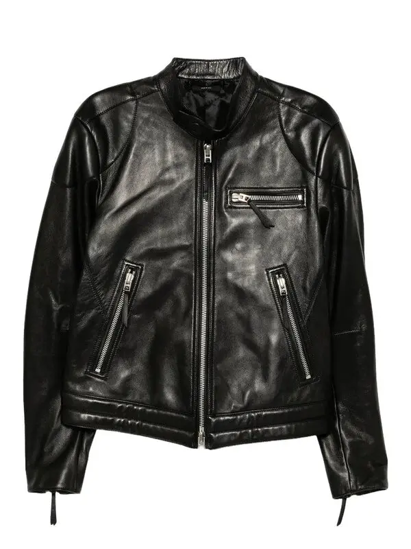 TOM FORD Leather Biker Jacket - Black