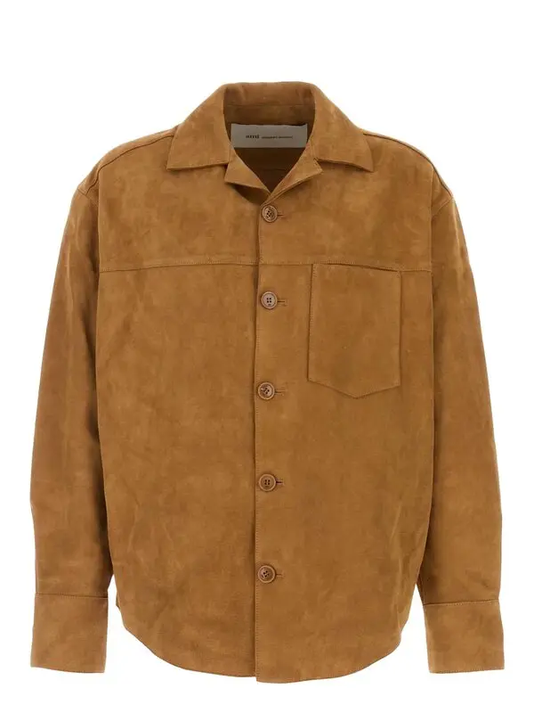 Ami Camel Suede Oversize Shirt - Brown