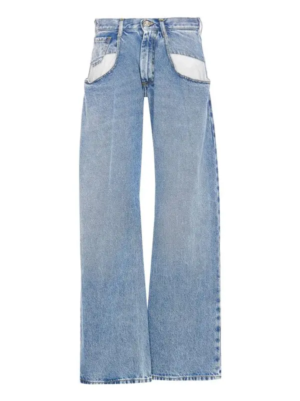 MAISON MARGIELA Straight Leg Jeans With Contrast Pocket - Blue