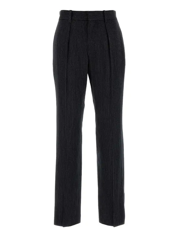 Isabel Marant Étoile Embroidered Stretch Wool Blend Pant - Multicolor