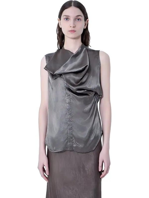 Rick Owens Sleeveless Draped Island Top - Gray