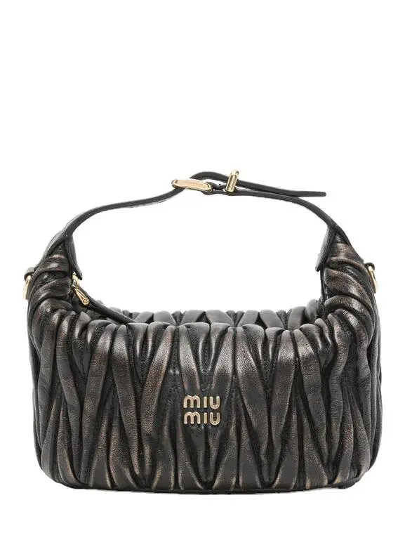 Miu Miu Matelassé Effect Shoulder Bag - Brown