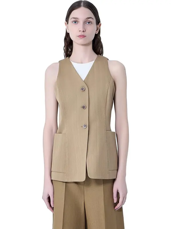 Max Mara Tailored Cotton Vest - Multicolor