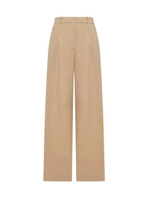 Loewe Tailored Barrel Wool Trousers - Cream