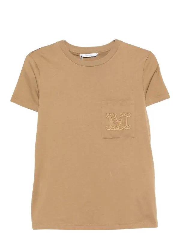 Max Mara Cotton T-shirt With Logo Detail - Multicolor