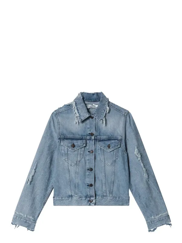 Acne Studios Distressed Denim Jacket - Blue
