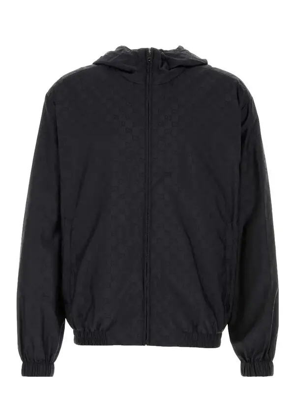 Gucci Ink Monogram Hooded Jacket - Blue