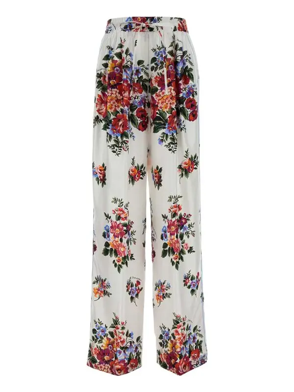 Dolce & Gabbana Printed Twill Wide-leg Pants - Multicolor