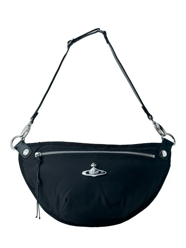 VIVIENNE WESTWOOD City Crossbody Bag With Orb Emblem - Black