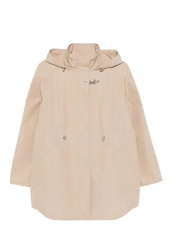 FAY Midi Parka Coat With Toggle Detail - Multicolor