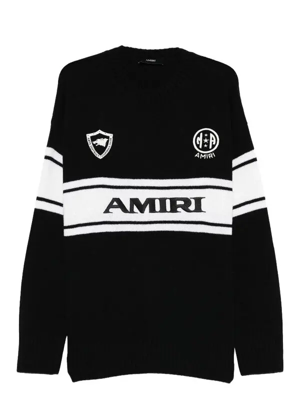 Amiri Striped Emblem Knit Jumper - Black