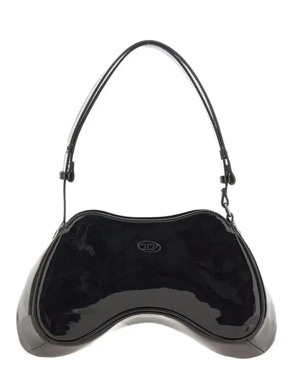 DIESEL® Patent Finish Shoulder Bag - Black