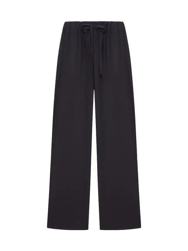 TOTEME Wool Trousers With Drawstring Waist - Black