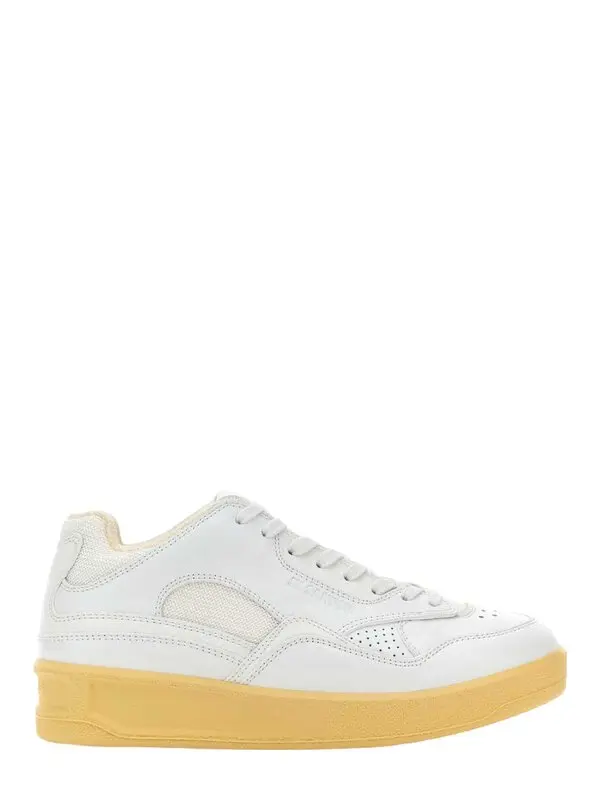 JIL SANDER Leather And Fabric Basket Sneakers - White