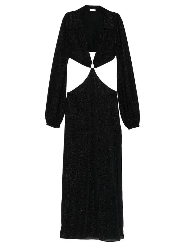 Oseree Lumière Long Dress With Cut-out - Black