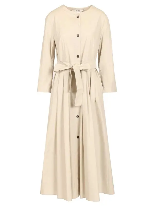 Max Mara Cotton Poplin Fit-and-flare Maxi Dress - Cream