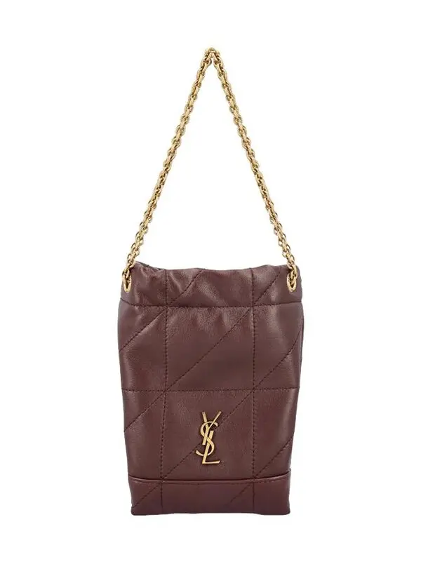 Saint Laurent Quilted Lamb Skin Bucket Bag - Red