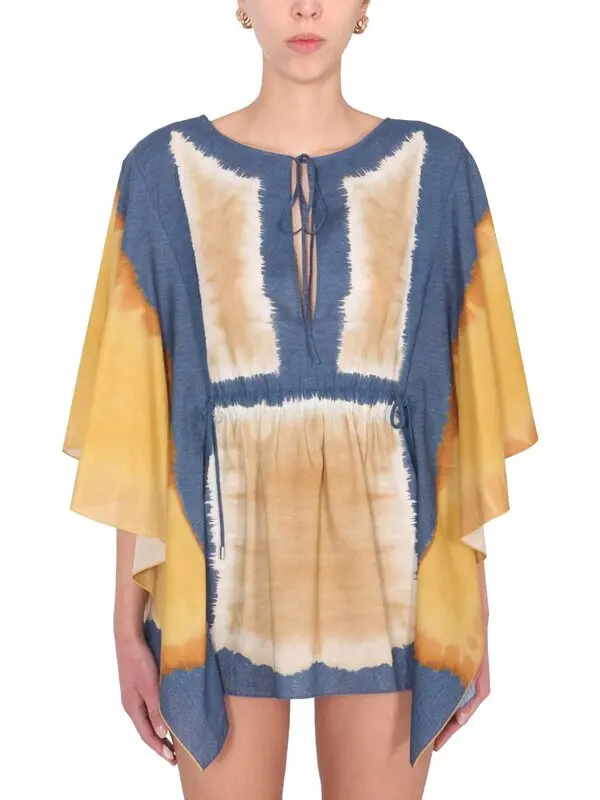 Alberta Ferretti Tie-dye Print Caftan - Multicolor
