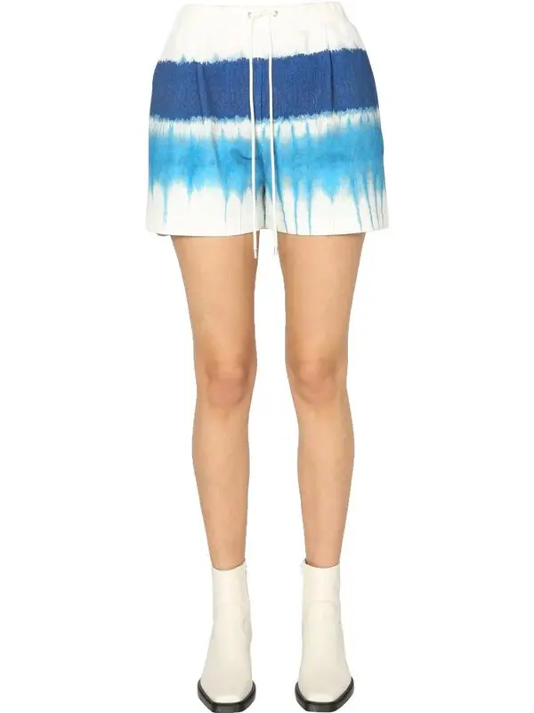 Alberta Ferretti Cotton Shorts With Tie-dye Print - White