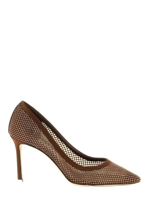 JIMMY CHOO Embellished Stiletto Heel Pumps - Brown