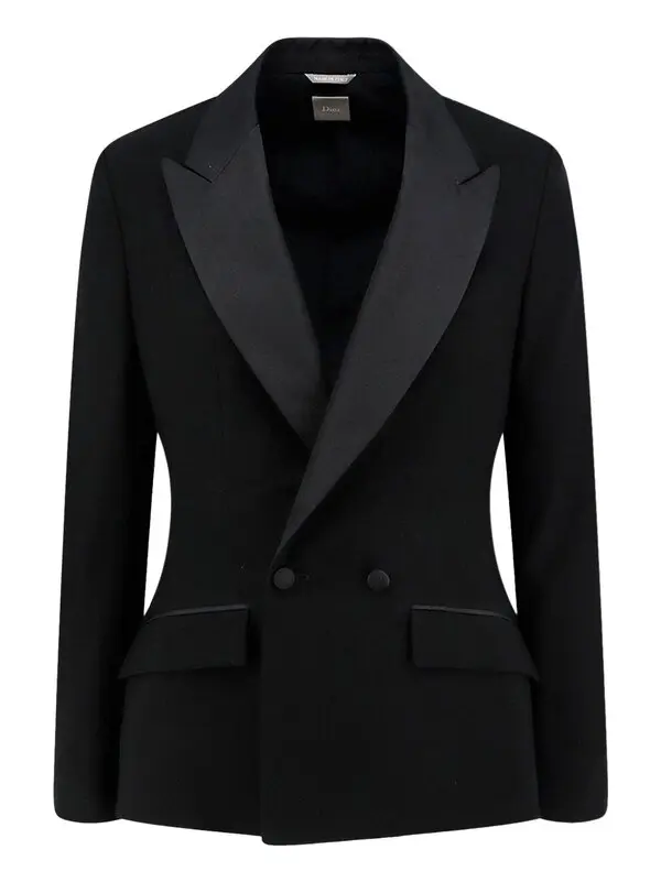 Dior Bar Virgin Wool Tuxedo Blazer - Multicolor