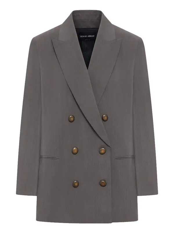 Giorgio Armani Tailored Double-breasted Silk Blazer - Multicolor