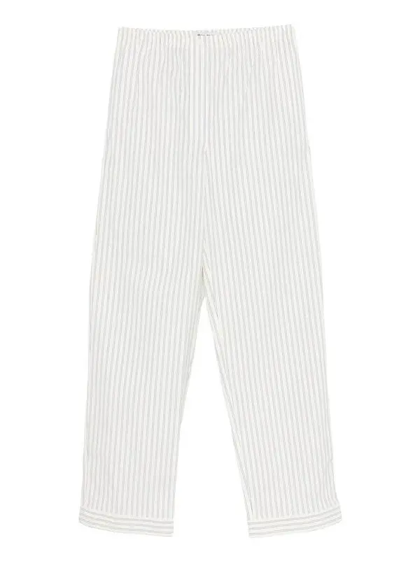 Miu Miu Straight Leg Striped Cotton Trousers - Cream