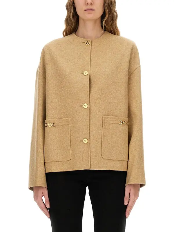Versace Medusa Buttoned Jacket - Cream