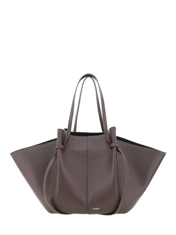 Yuzefi Large Mochi Shoulder Bag In Suede - Brown