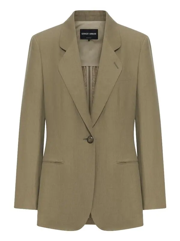 Giorgio Armani Single-breasted Linen Blazer - Multicolor