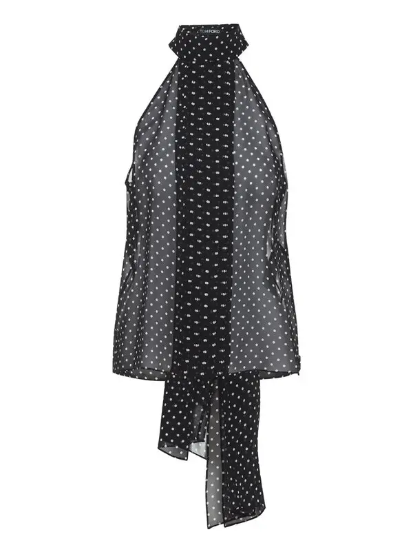 TOM FORD Polka Dot Silk Top - Black