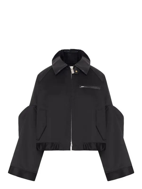 Sacai Cotton Chino Cropped Jacket - Black