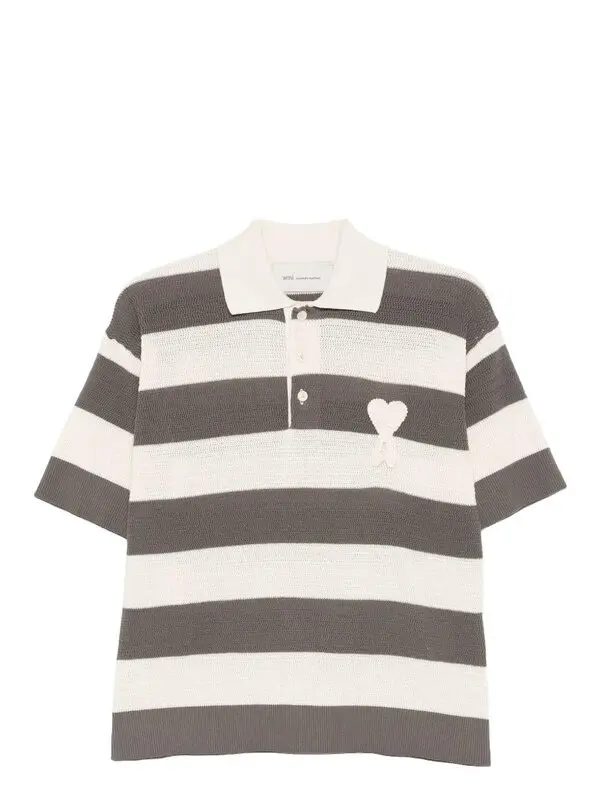 Ami De Coeur Striped Polo Shirt - Multicolor