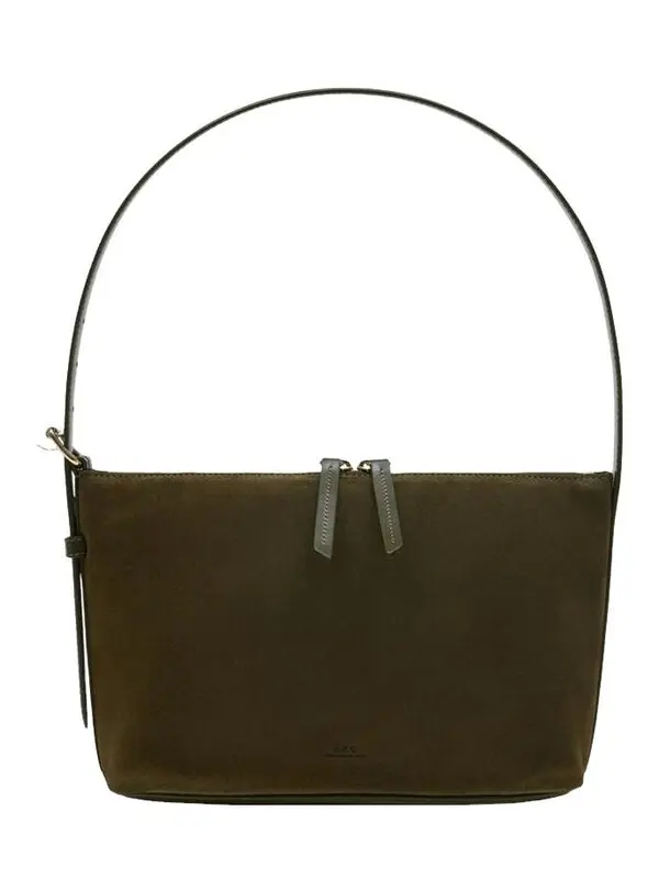 A.p.c. Dark Khaki Calfskin Shoulder Bag - Green